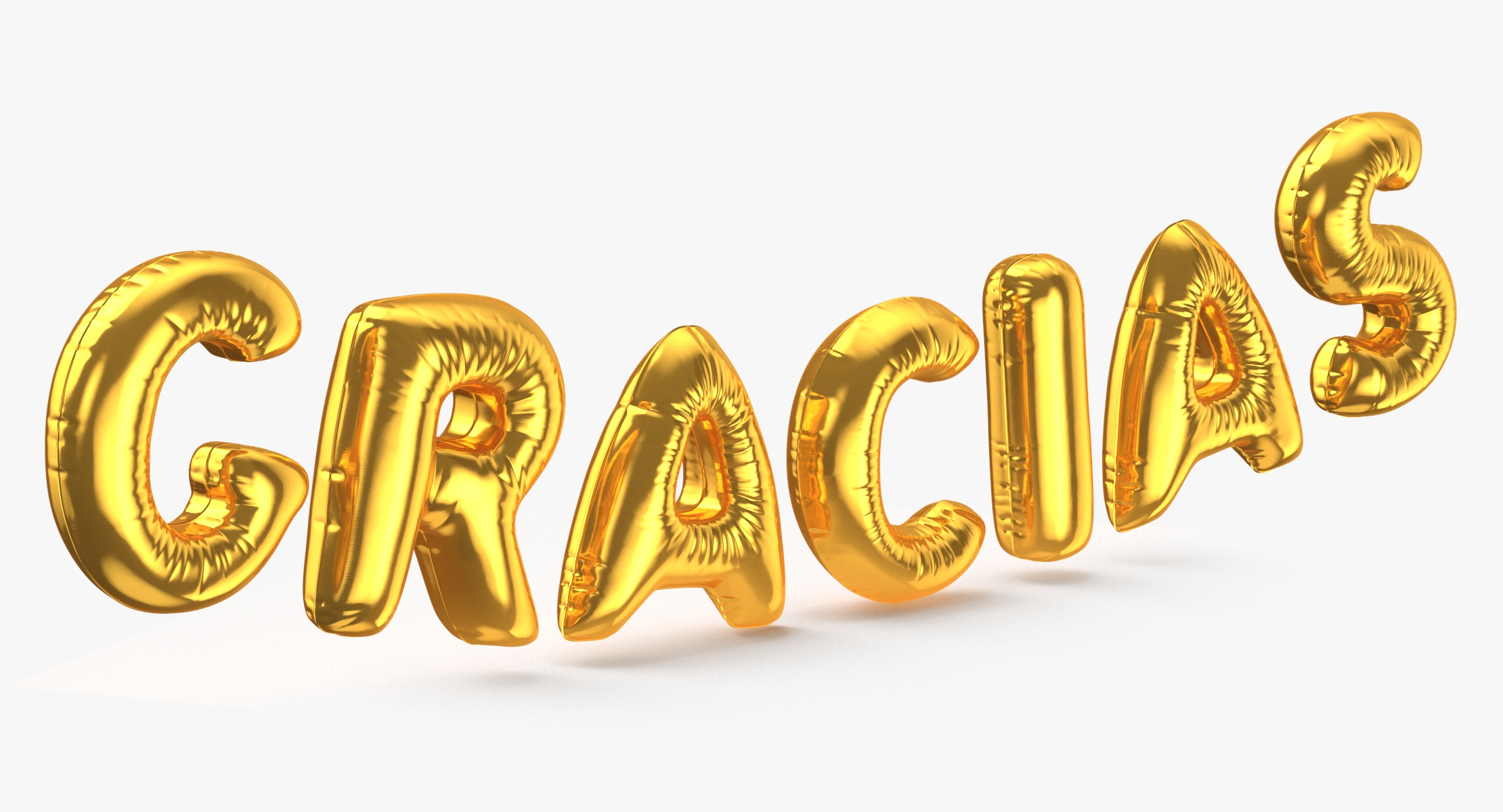 Foil Baloon Words GRACIAS Gold 3D model - TurboSquid 1740134