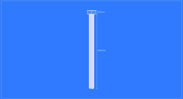 3D model hex bolt m5x70 - TurboSquid 1384766