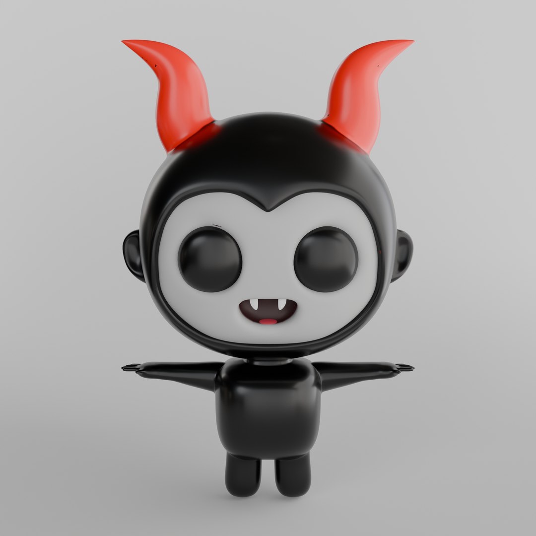 Cute Devil Cartoon Character 3D Model - TurboSquid 2244903