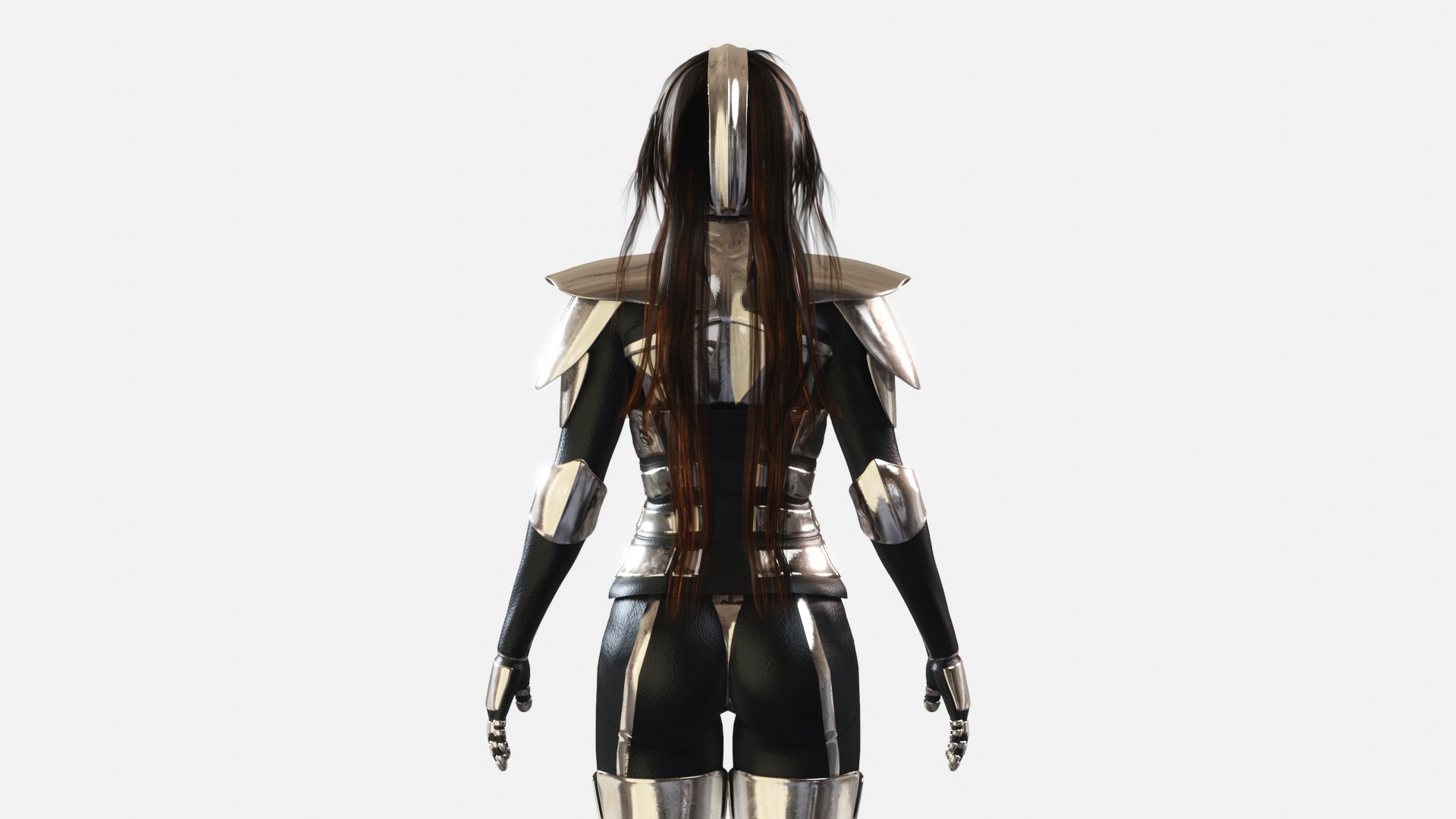 3D Model Woman In Metal Armor PBR Rigged - TurboSquid 1742716