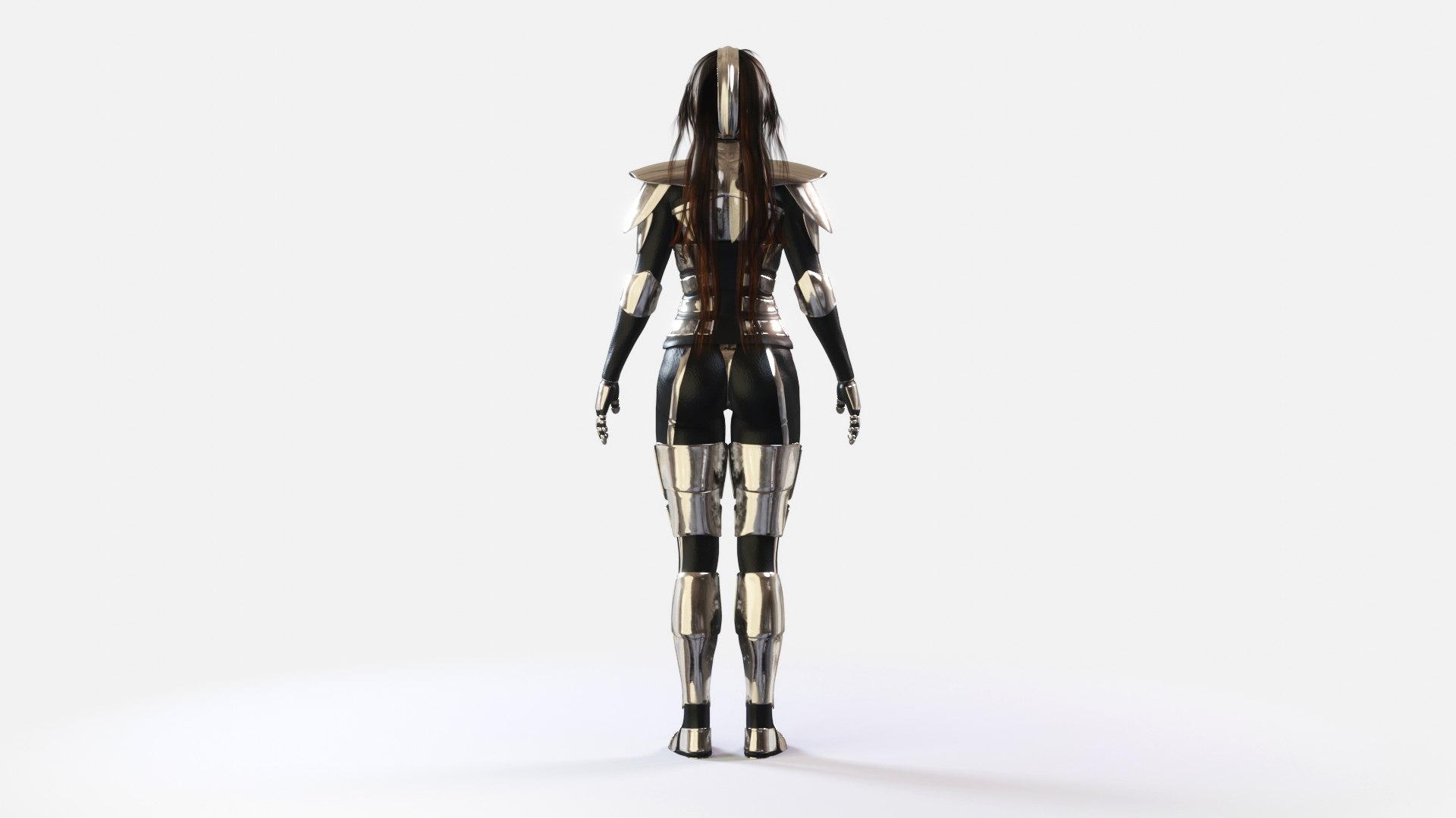 3D Model Woman In Metal Armor PBR Rigged - TurboSquid 1742716