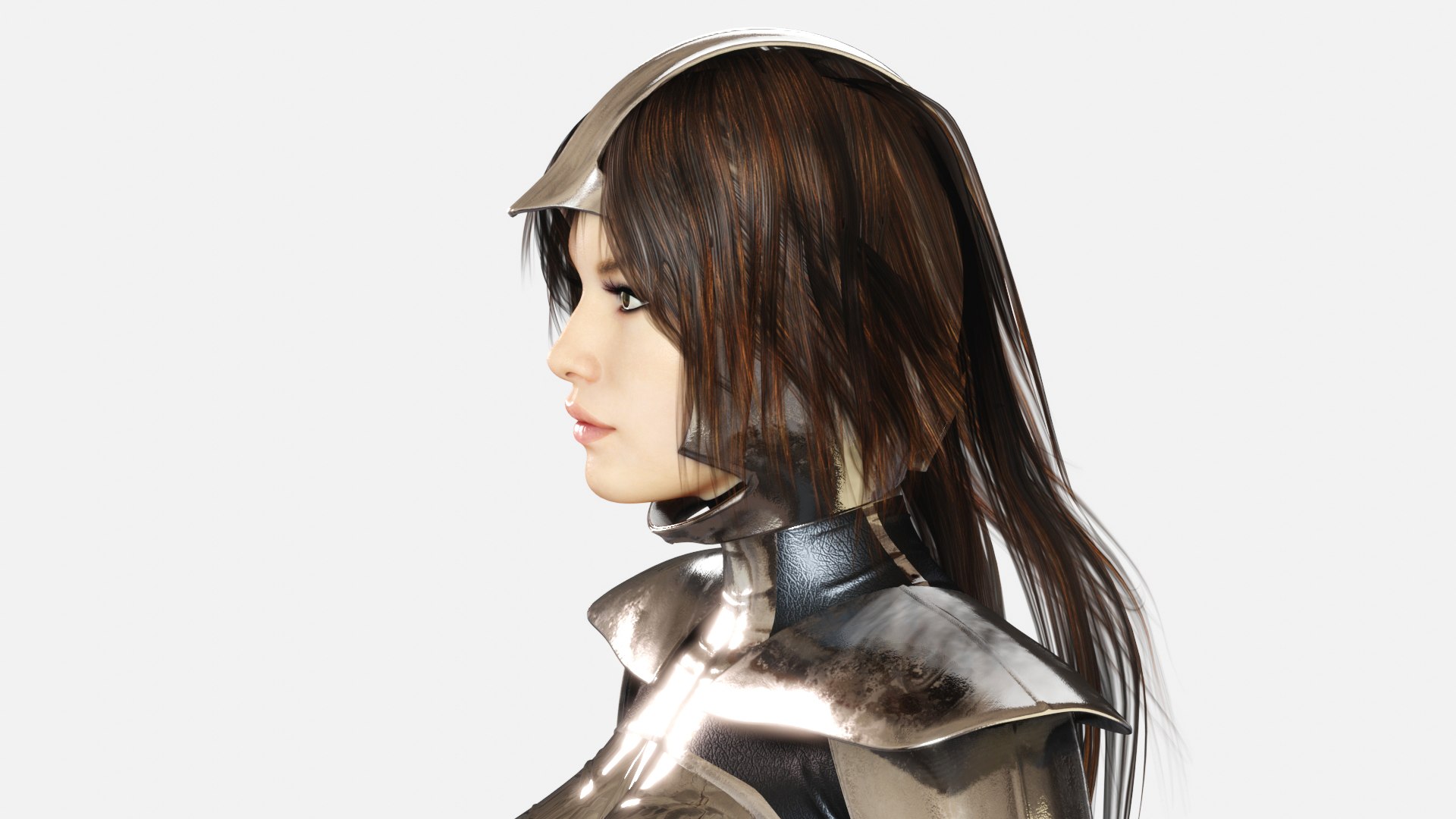 3D Model Woman In Metal Armor PBR Rigged - TurboSquid 1742716