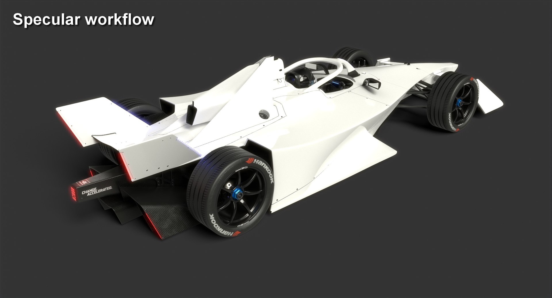 Generation 3 Formula E Race Car Season 2022 - 2023 White Mockup 3D ...