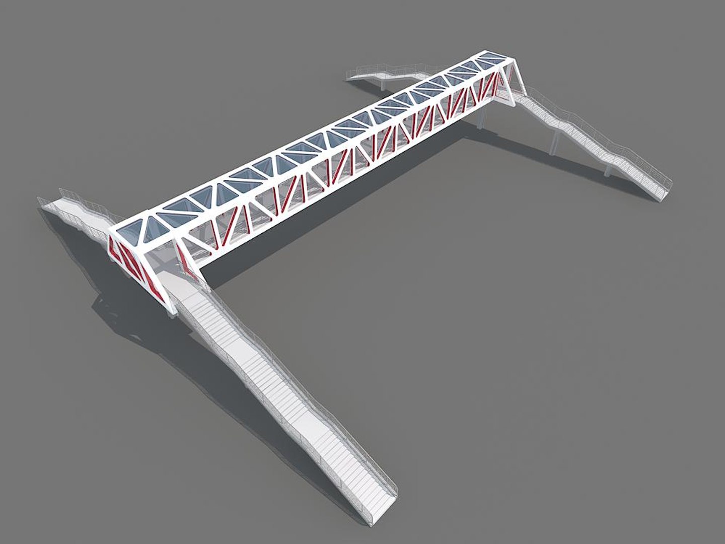 Pedestrian Bridge Foot Footbridge 3d Model