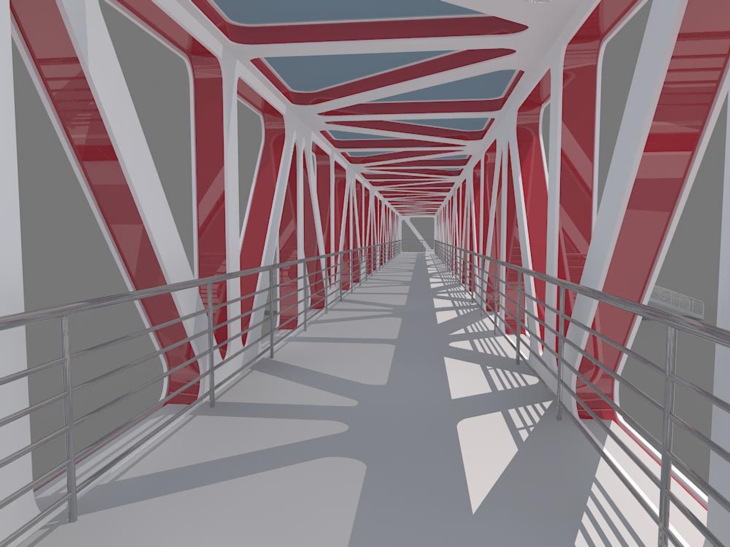 Pedestrian Bridge Foot Footbridge 3d Model