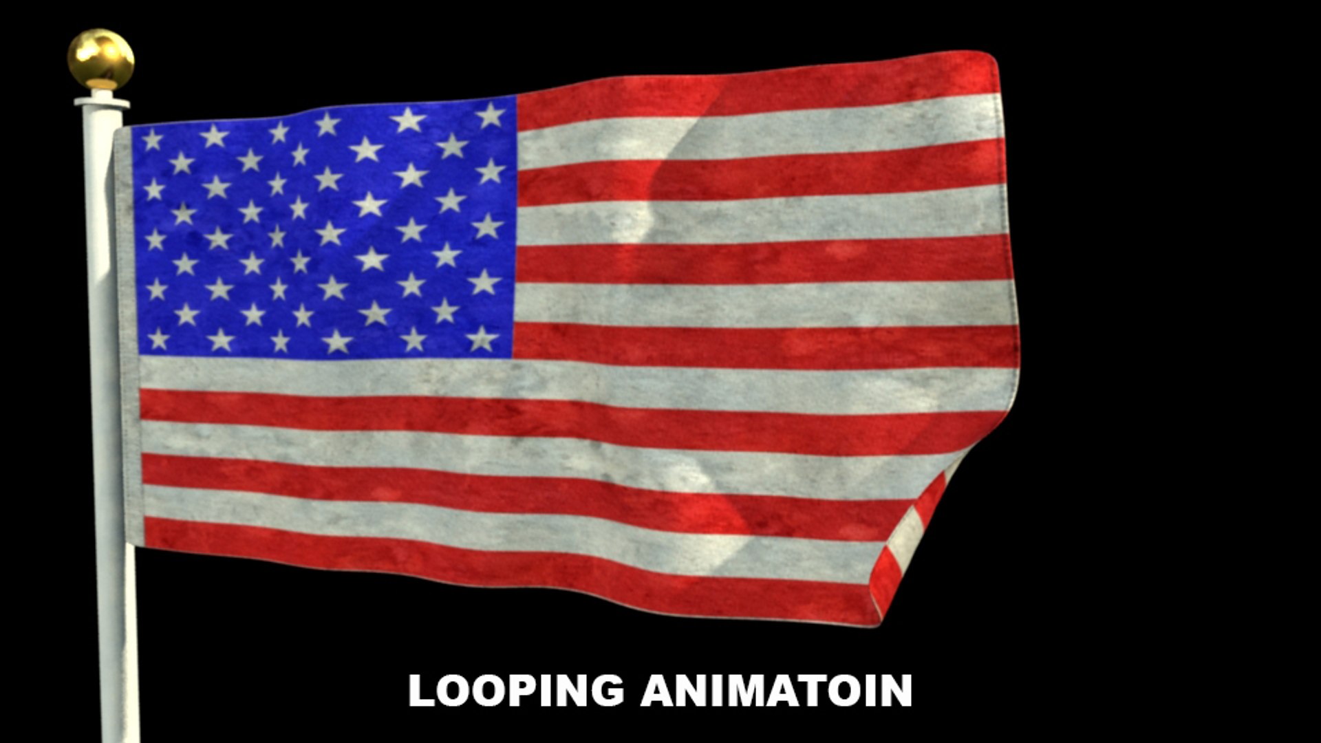 3d Model Simple Animation Flag
