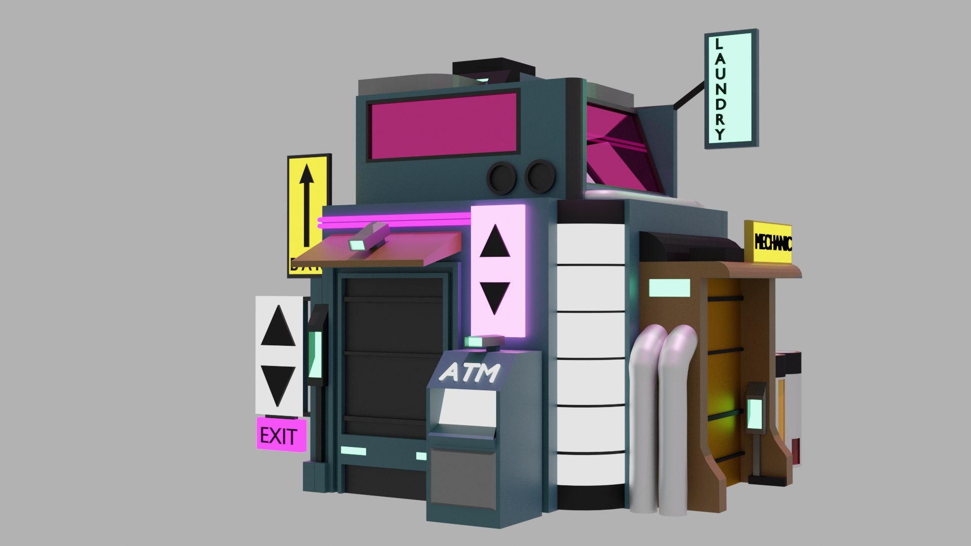 3D Model Cyberpunk Building - TurboSquid 2221650