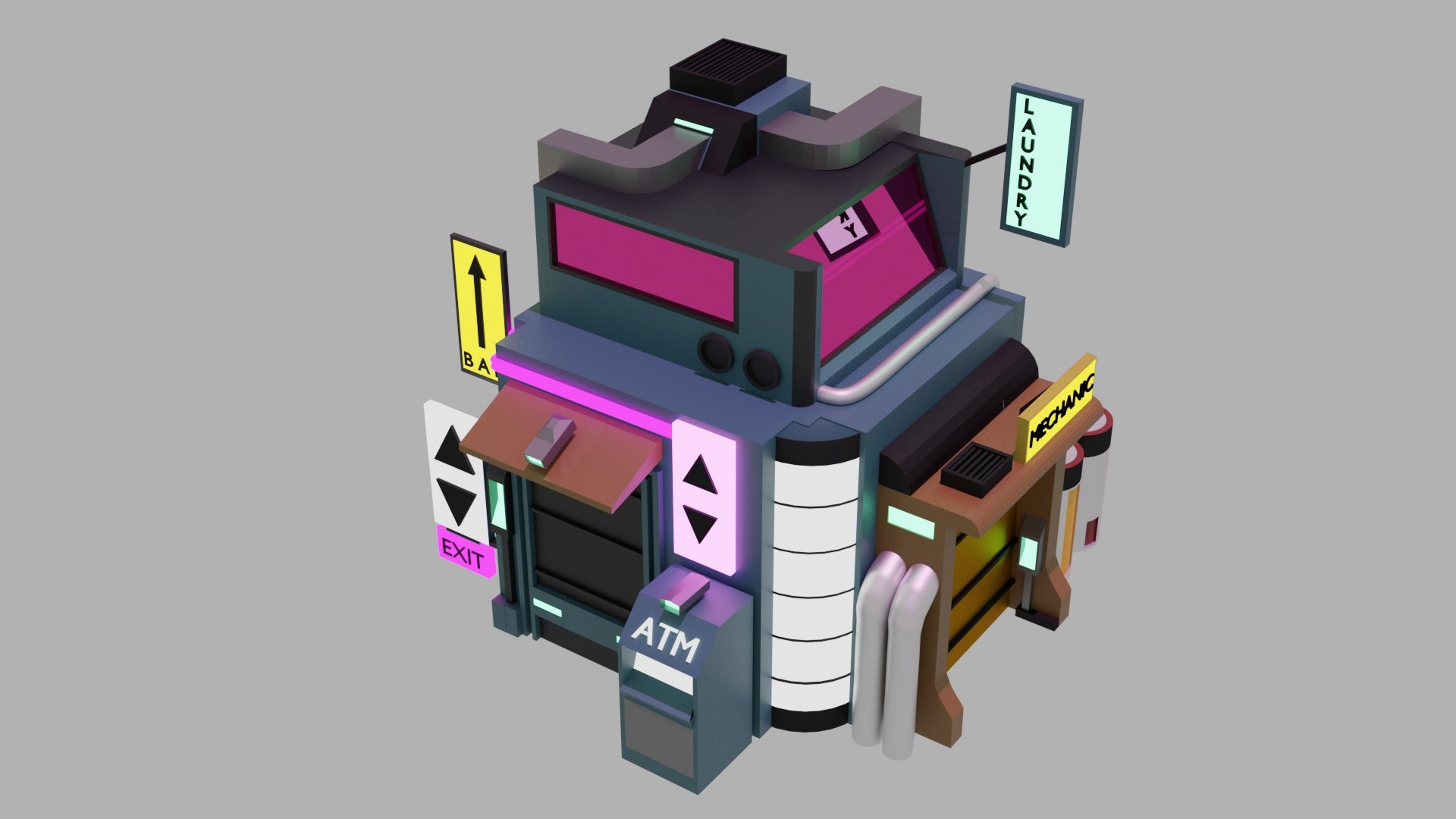 3D Model Cyberpunk Building - TurboSquid 2221650