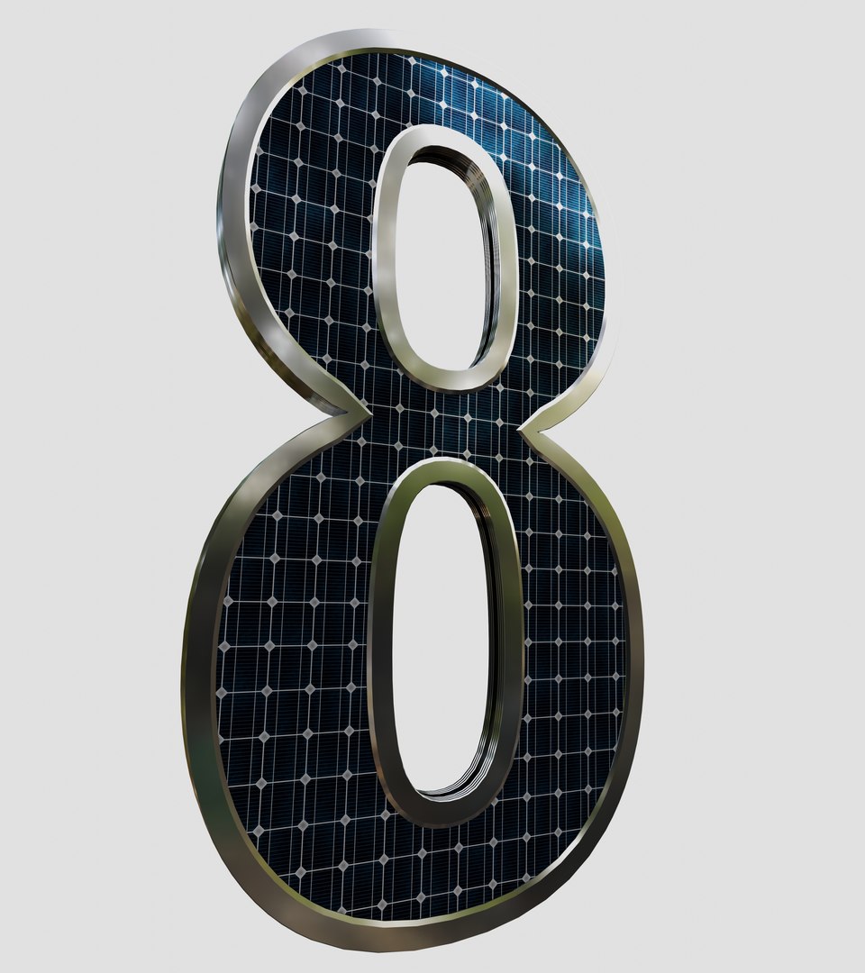 Solar Panel Number - 8 3D Model - TurboSquid 2242473