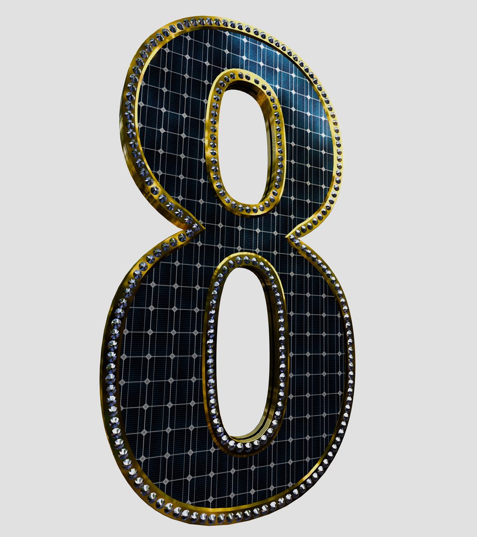 Solar Panel Number - 8 3D Model - TurboSquid 2242473