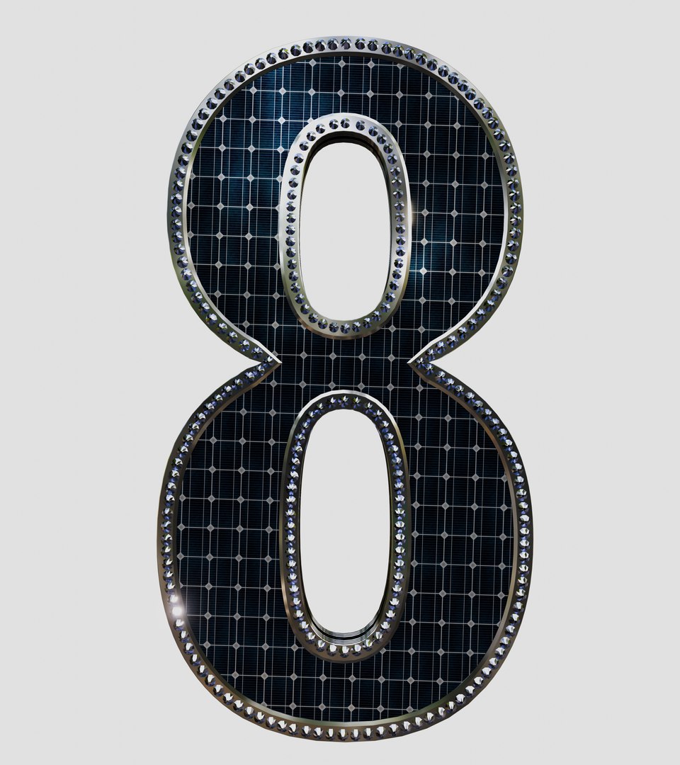 Solar Panel Number - 8 3D Model - TurboSquid 2242473