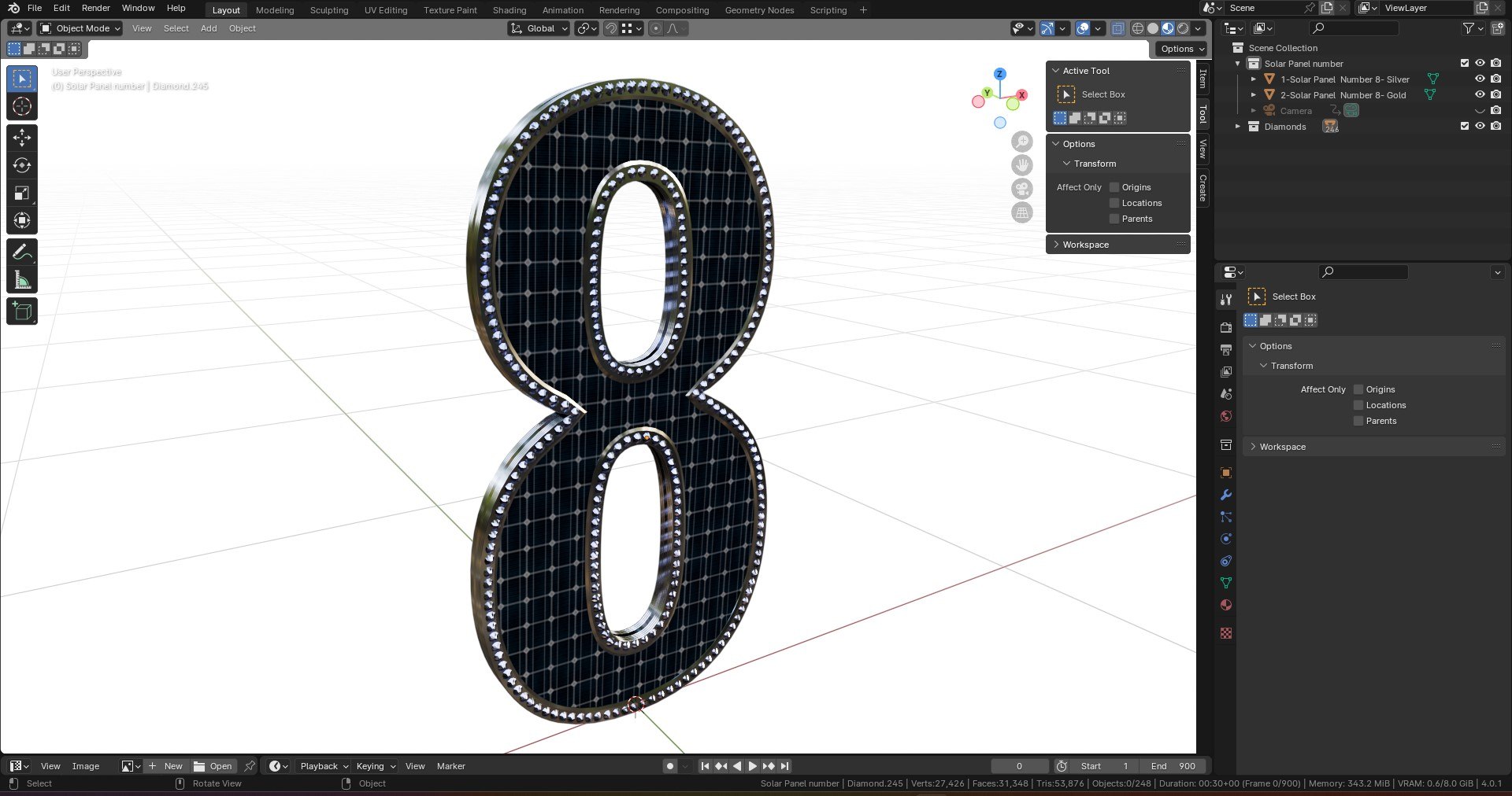 Solar Panel Number - 8 3D Model - TurboSquid 2242473