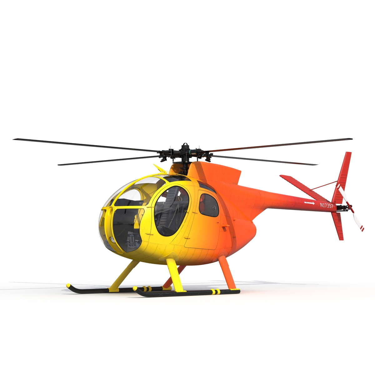 3d ligh helicopter hughes oh-6 model