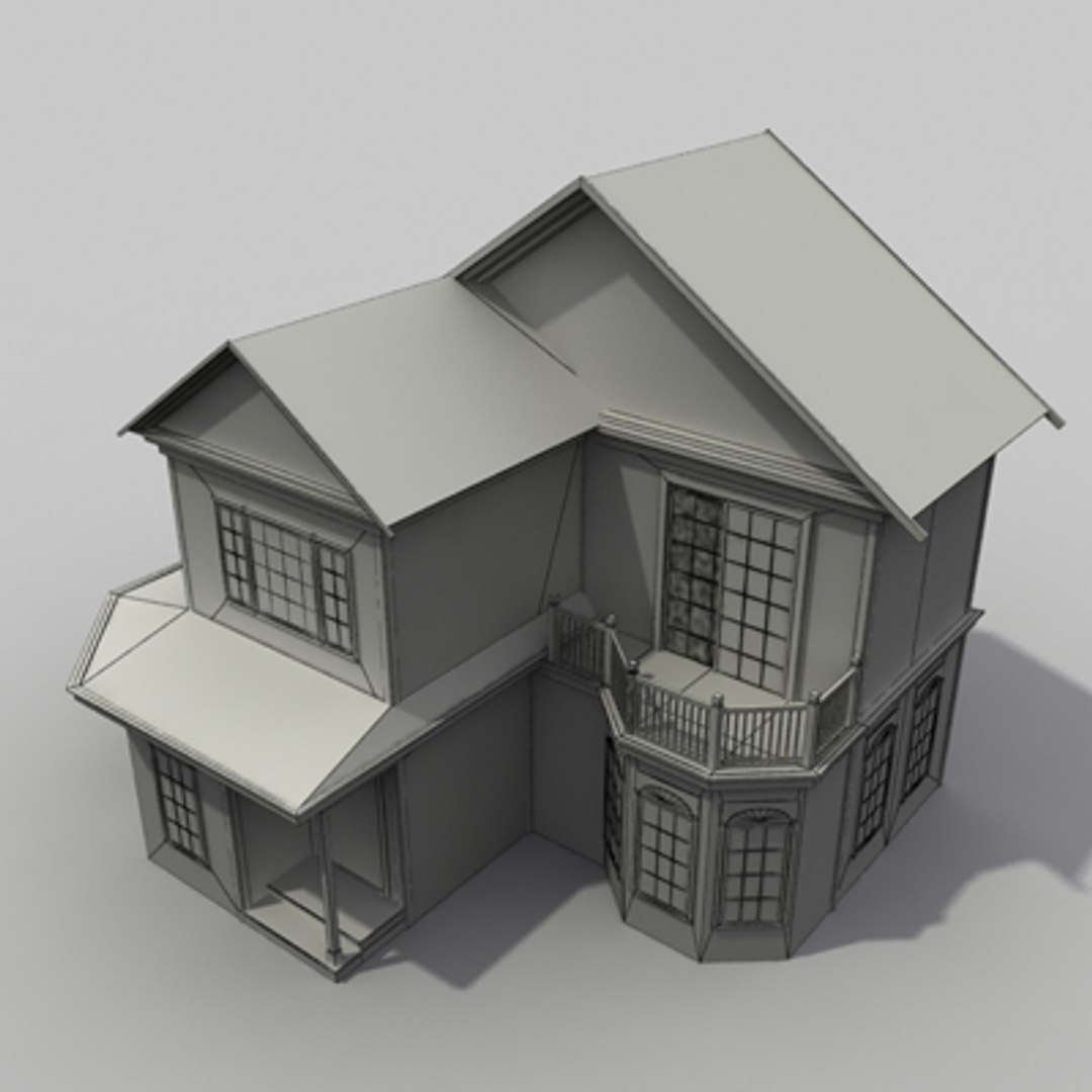3d model small town house building