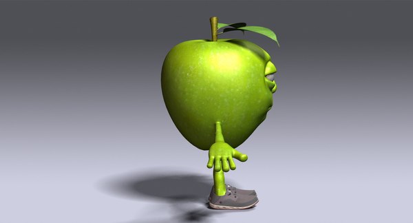 3D apple cartoon character 1 - TurboSquid 1287355