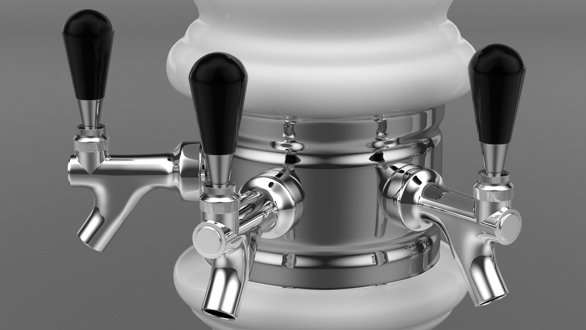 3D Ceramic Triple Faucet Draft Beer Model - TurboSquid 1684424
