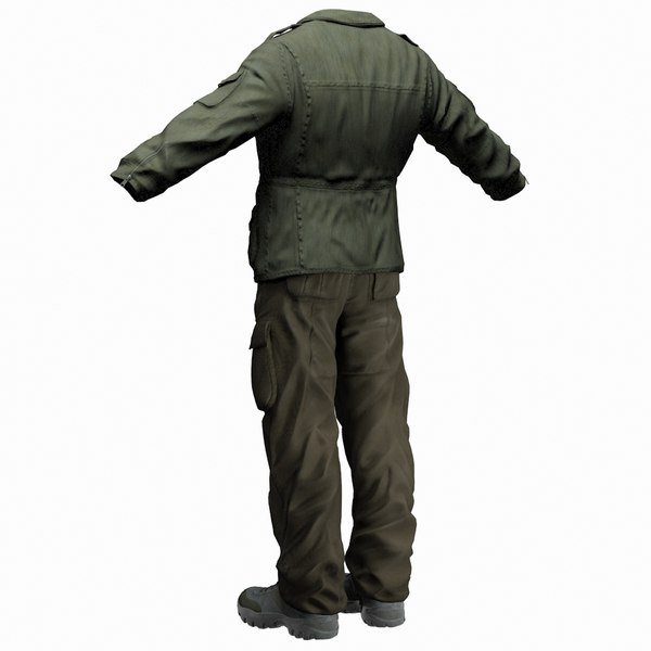 3d men s clothing military model