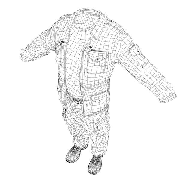 3d men s clothing military model