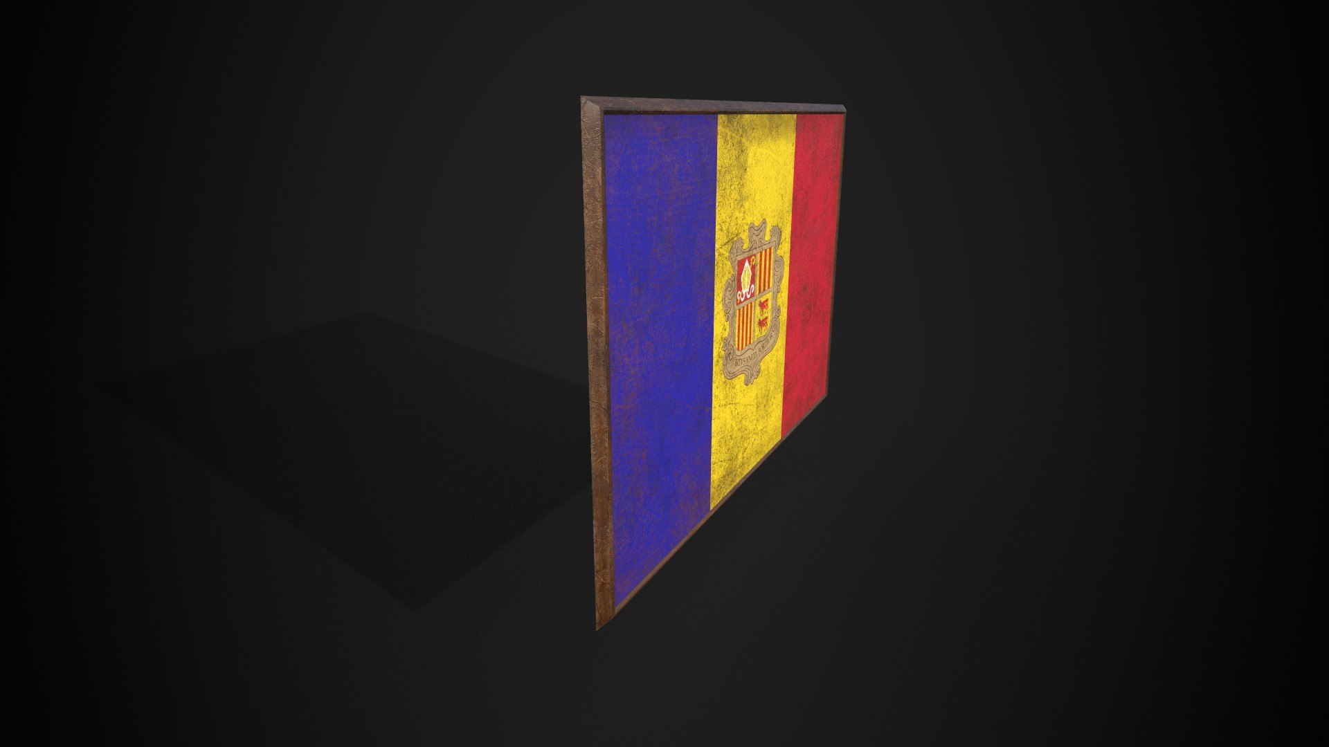 3D Model Old Picture Frame With Andorra Flag - TurboSquid 2249392