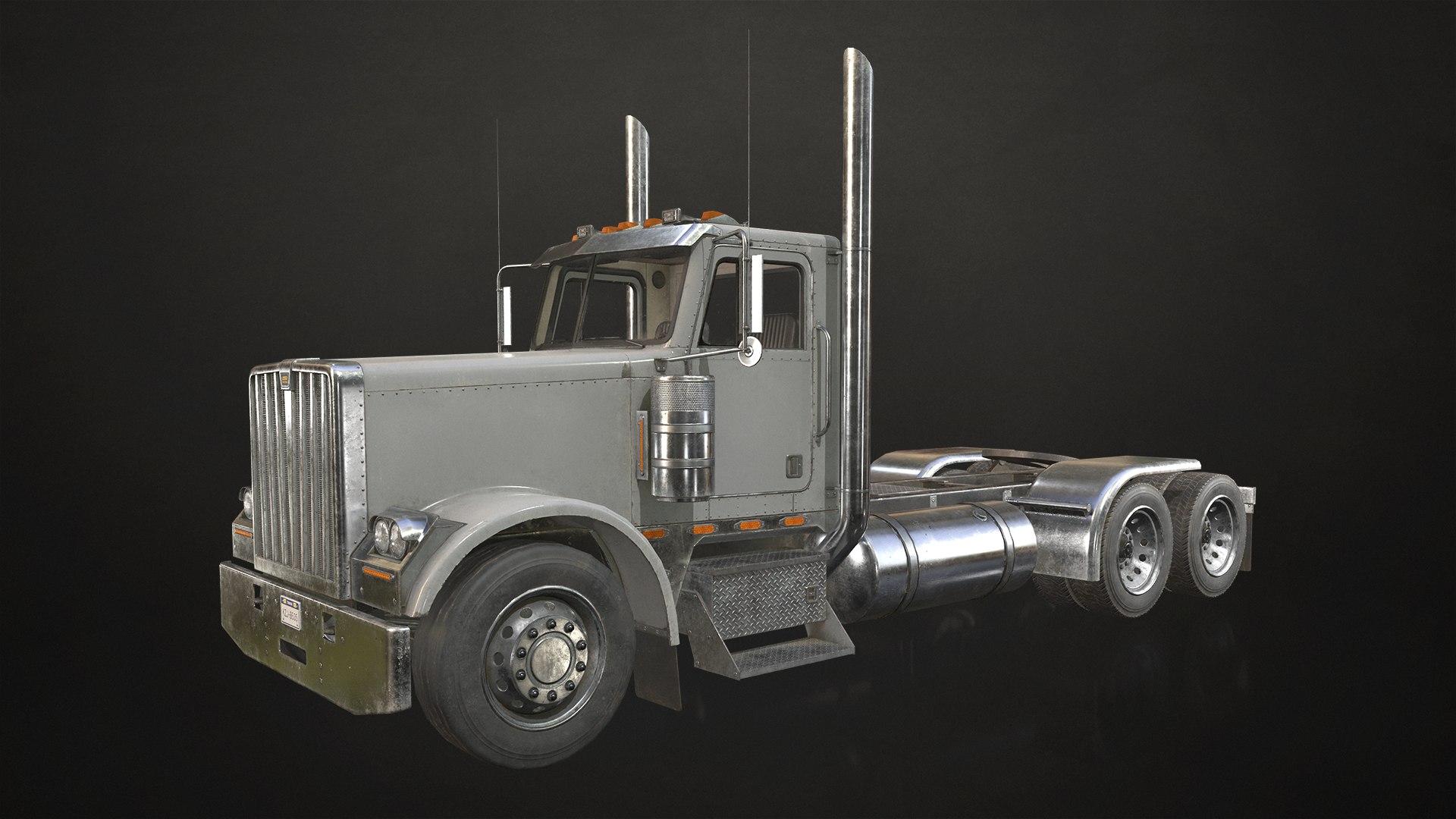 Semi Truck Day Cab - Low Poly 3D - TurboSquid 2278903
