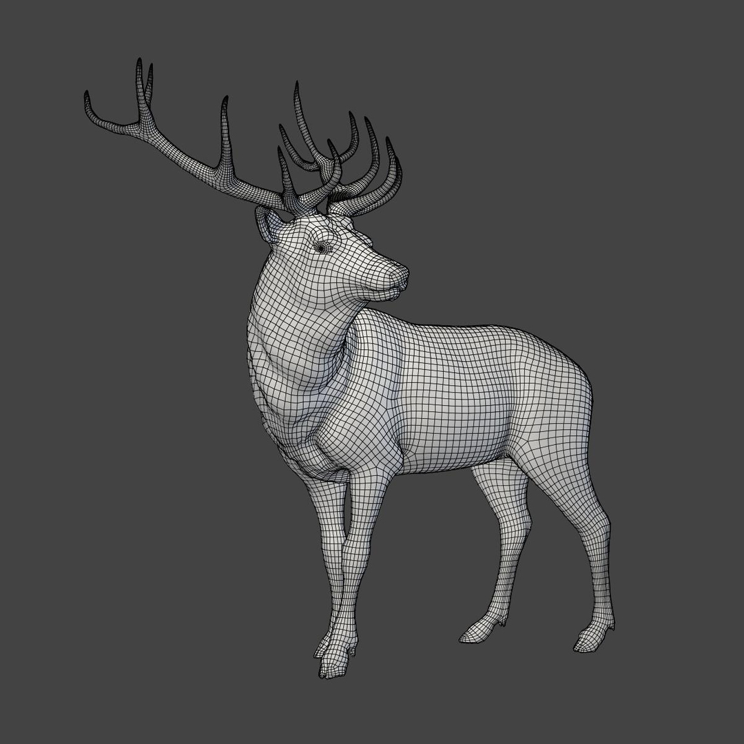sculpture deer obj