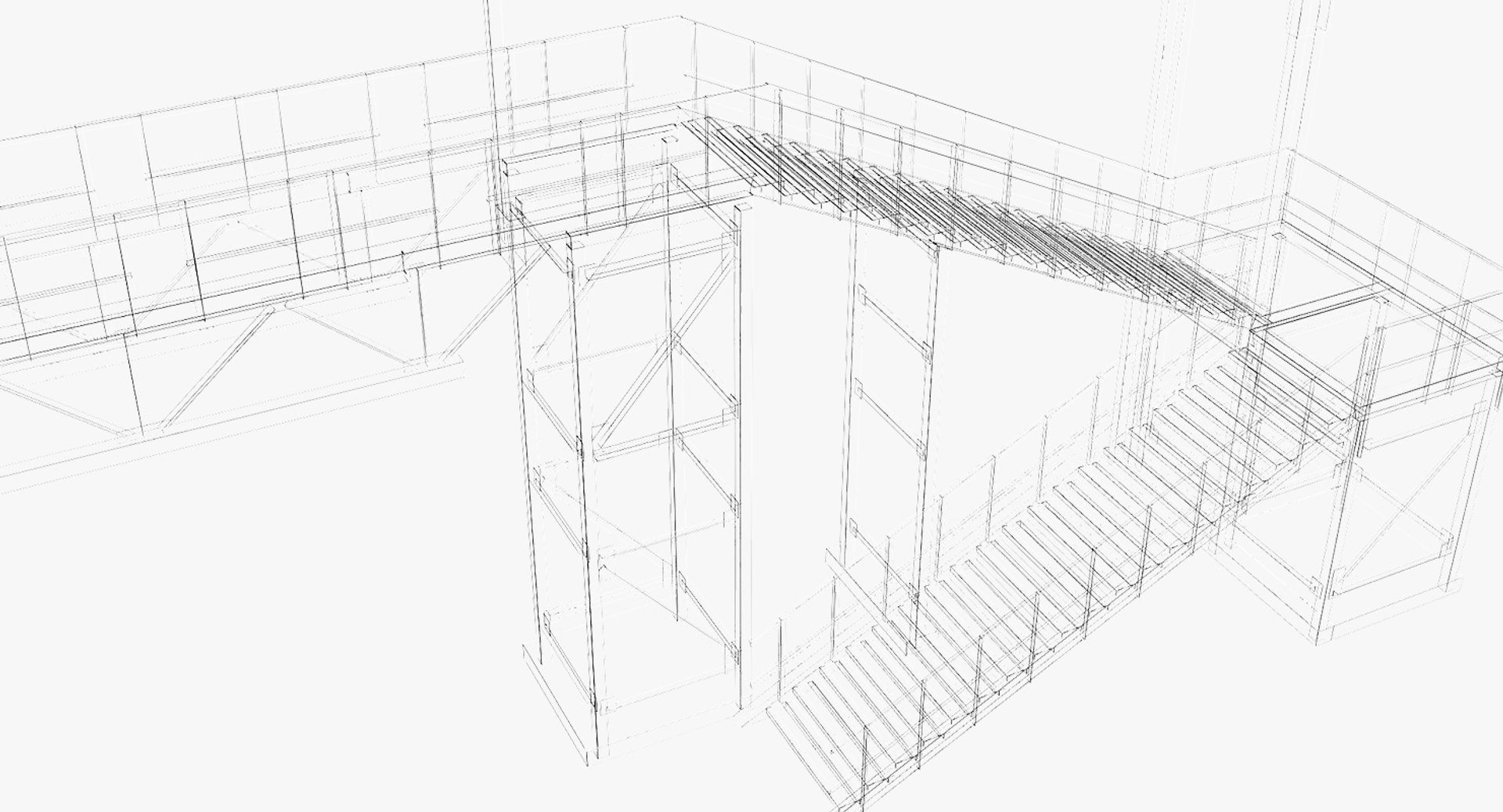 Steel Staircase 3d Model