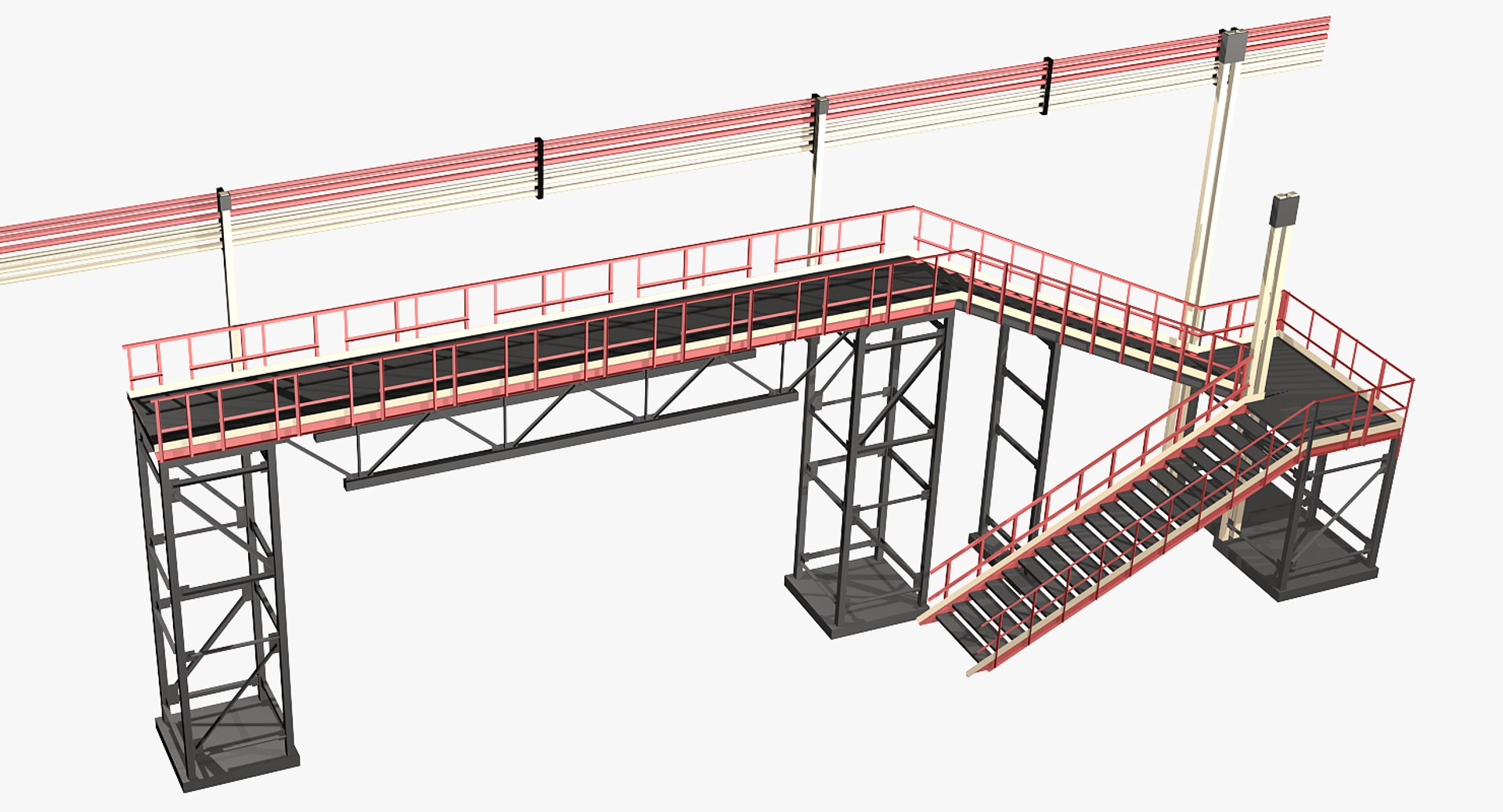 Steel Staircase 3d Model
