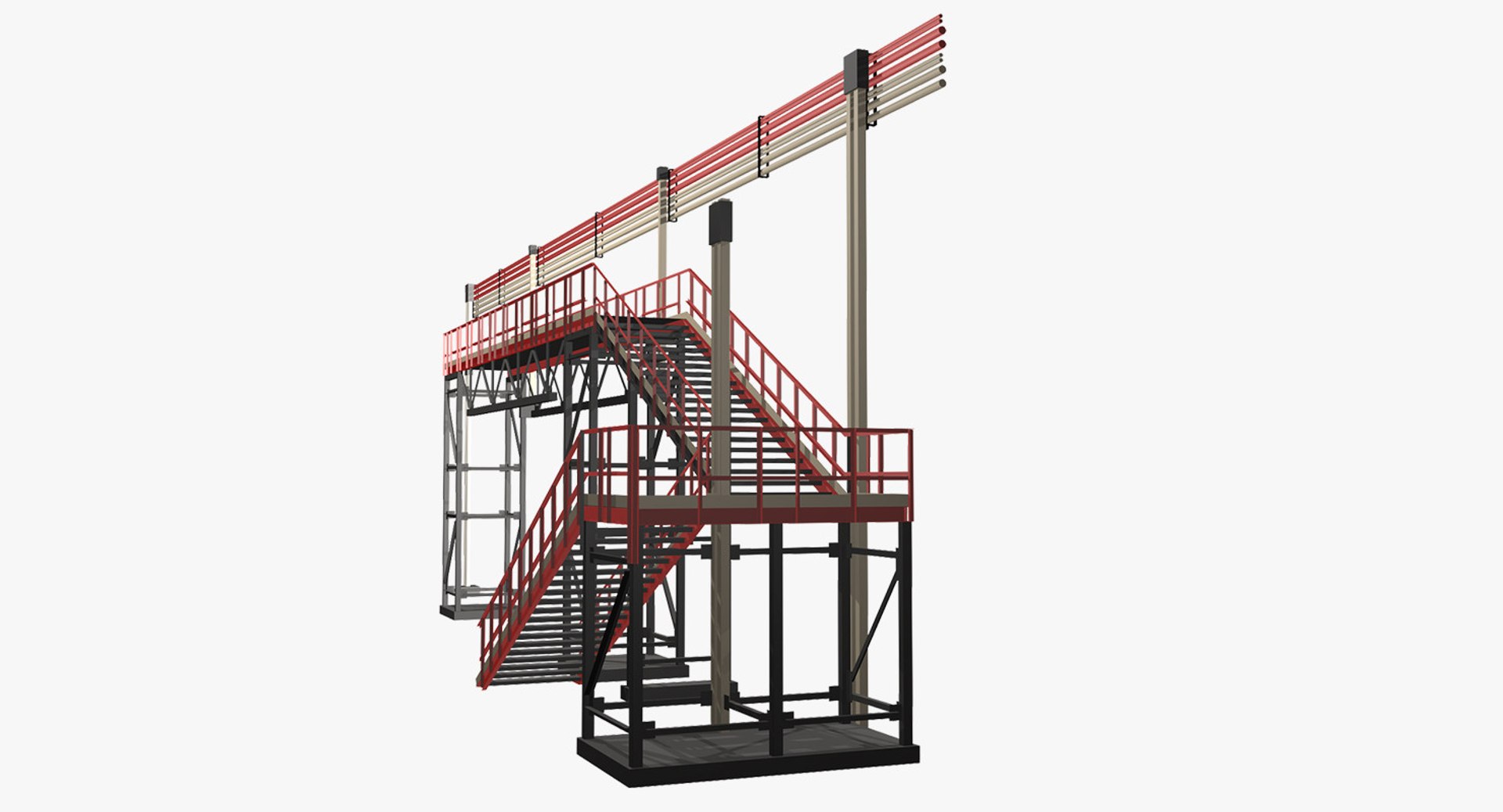 Steel Staircase 3d Model
