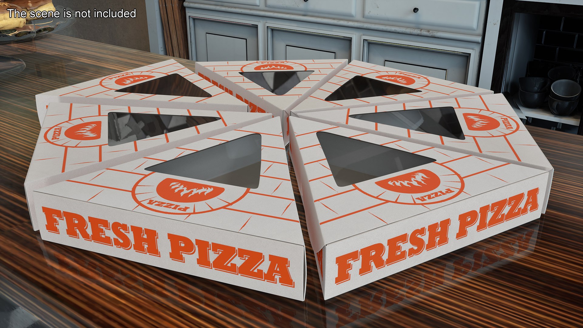 3D Portioned Pizza Package Boxes With Window - TurboSquid 2155820