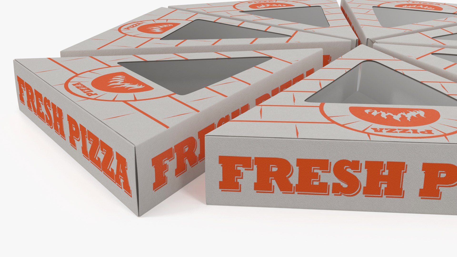 3D Portioned Pizza Package Boxes With Window - TurboSquid 2155820