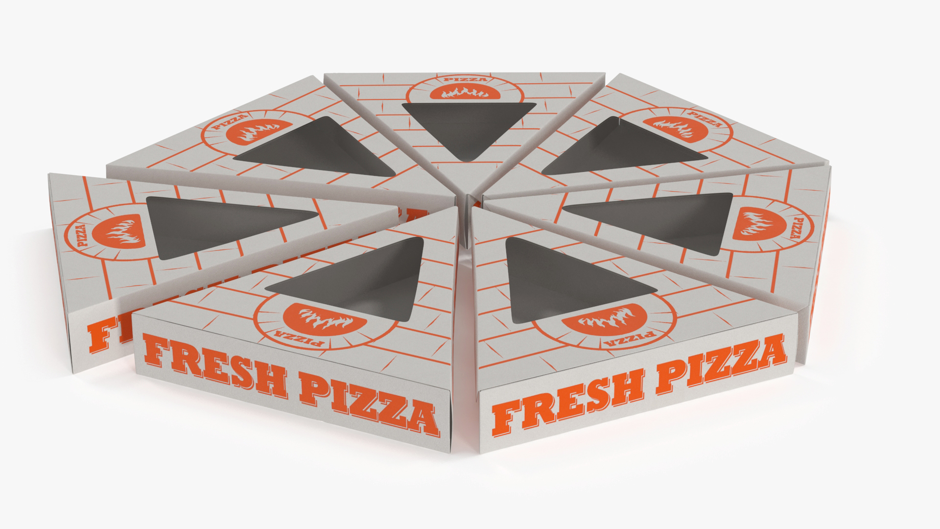 3D Portioned Pizza Package Boxes With Window - TurboSquid 2155820
