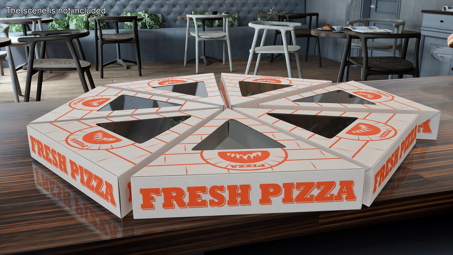 3D Portioned Pizza Package Boxes with Window - TurboSquid 2155820