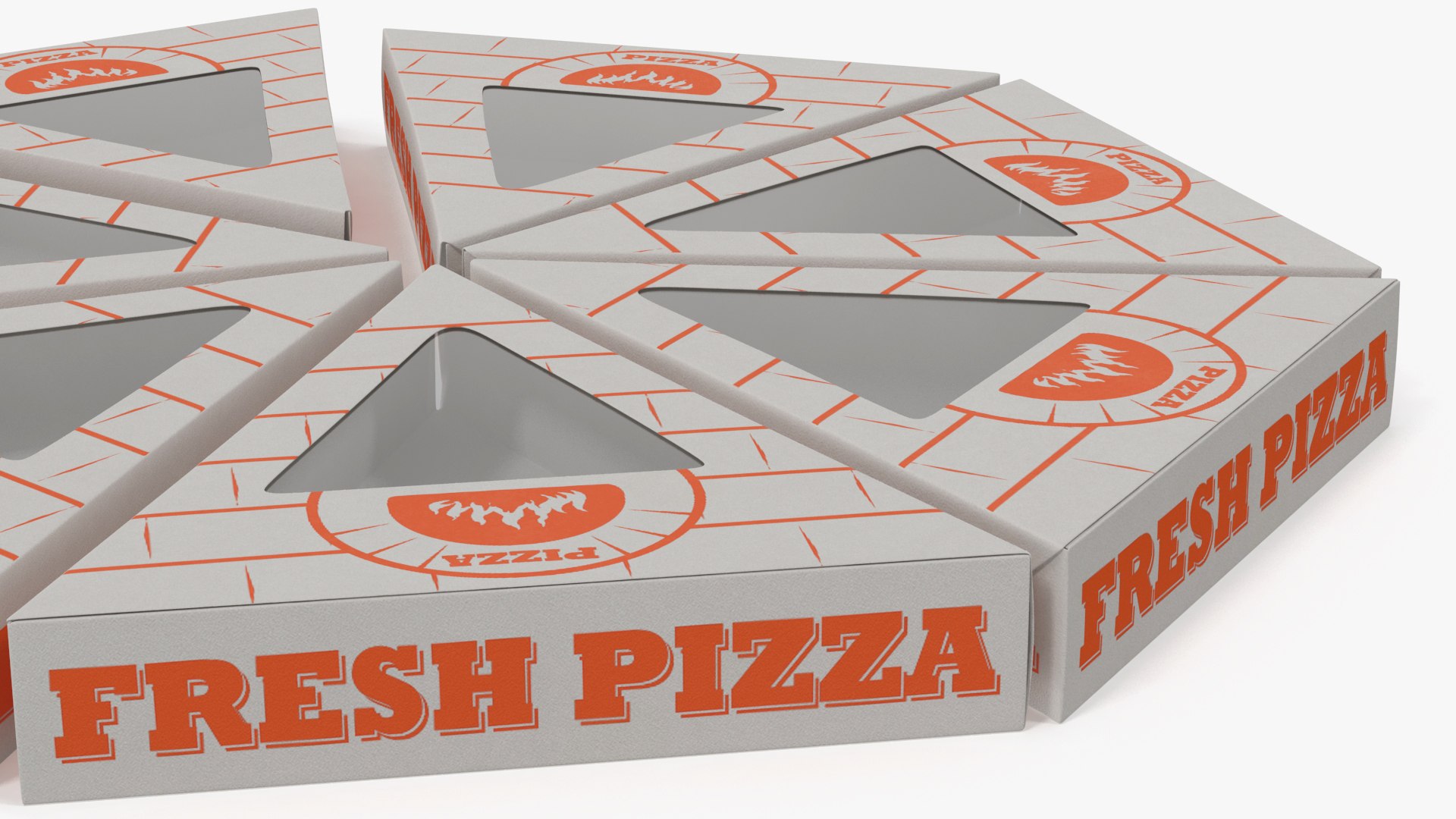 3D Portioned Pizza Package Boxes With Window - TurboSquid 2155820