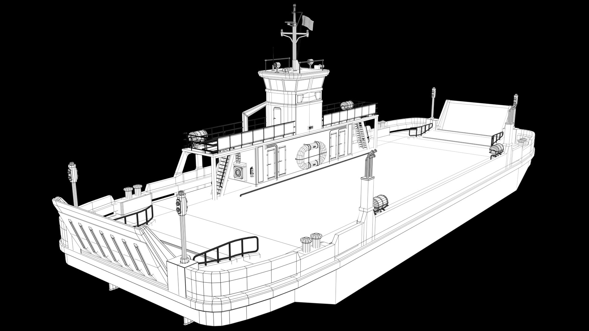 3D Small Car Ferry Model - TurboSquid 1731640