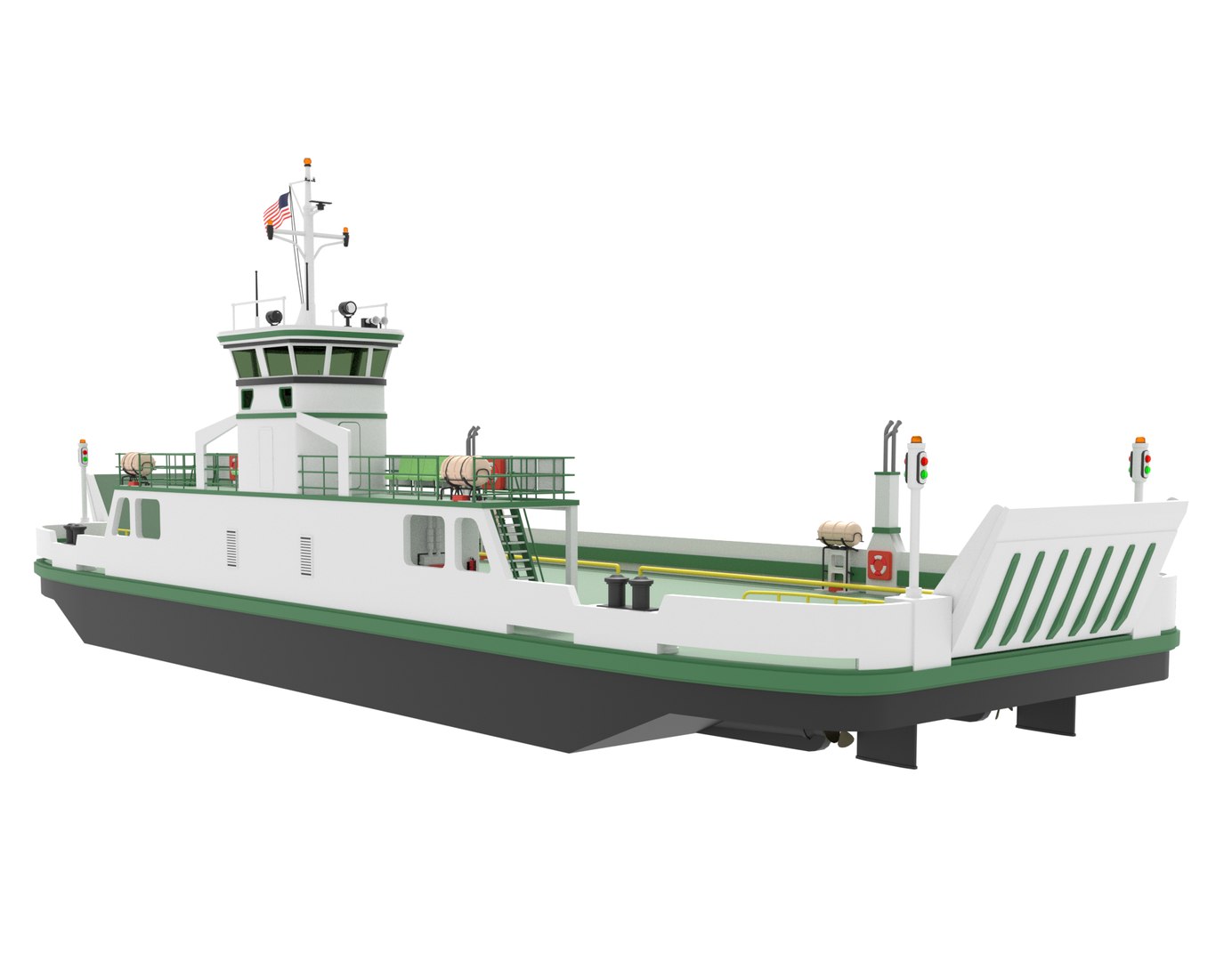 3D Small Car Ferry Model - TurboSquid 1731640