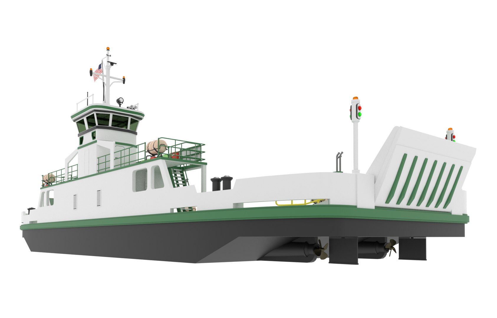3D Small Car Ferry Model - TurboSquid 1731640