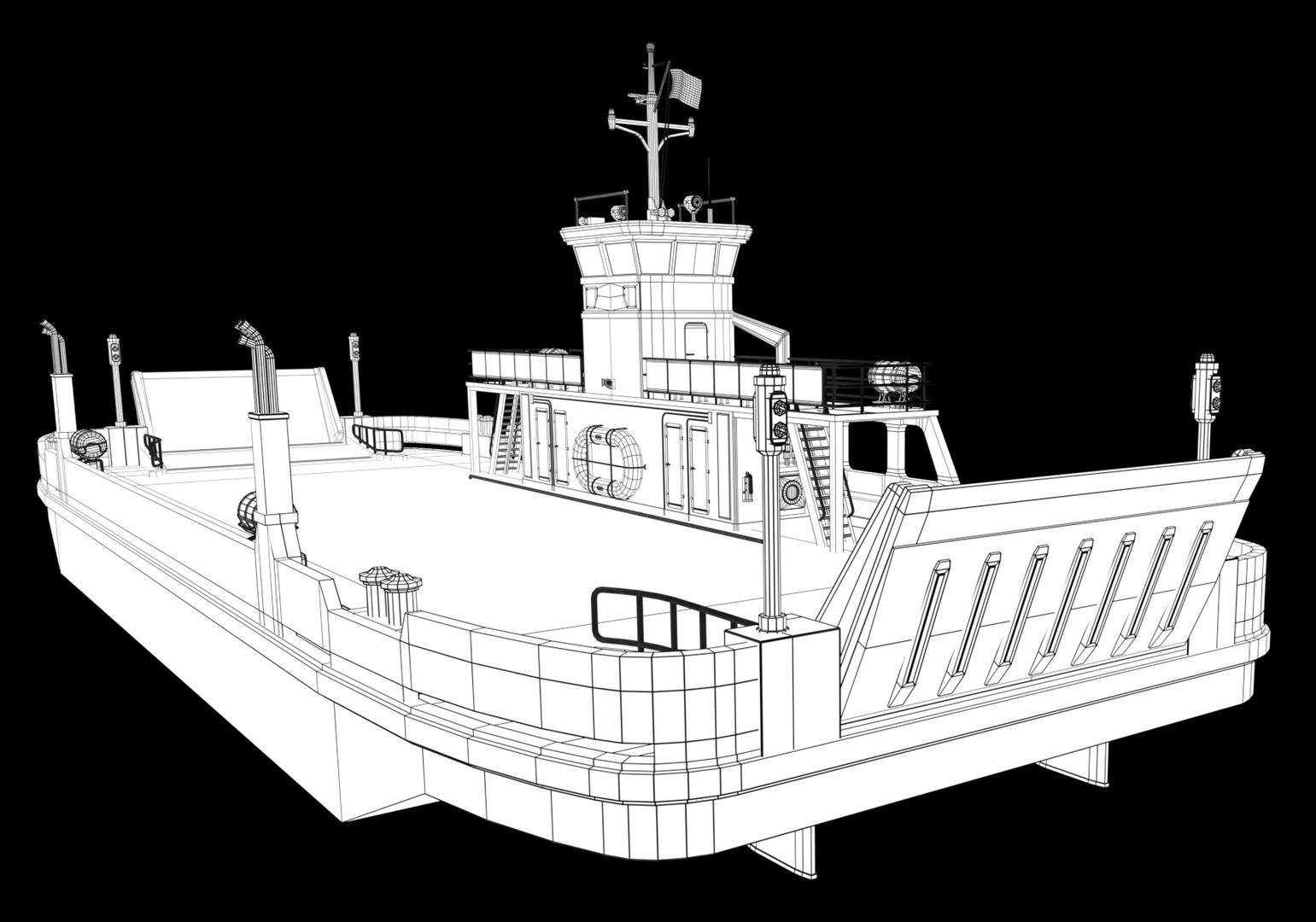 3D Small Car Ferry Model - TurboSquid 1731640