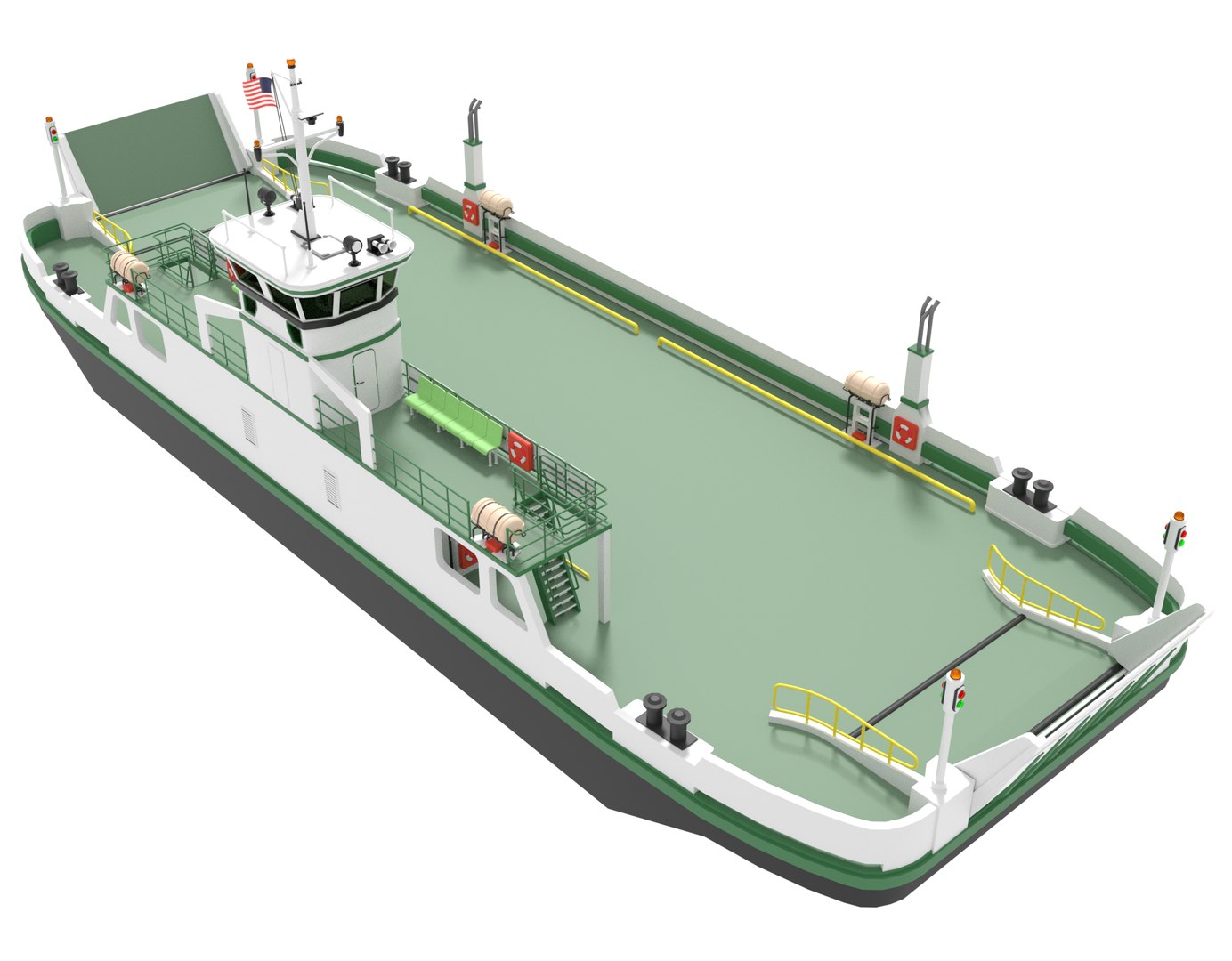 3D Small Car Ferry Model - TurboSquid 1731640
