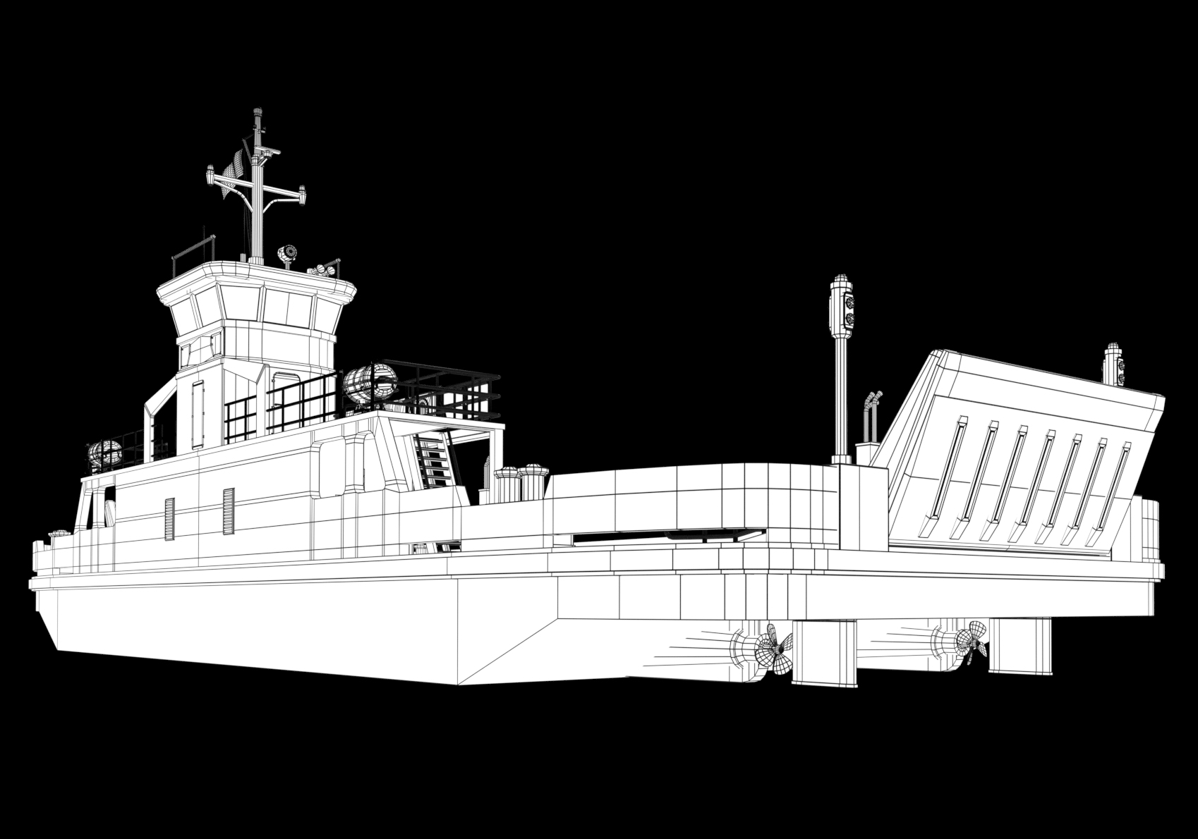 3D Small Car Ferry model - TurboSquid 1731640