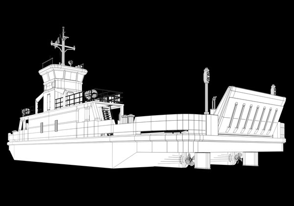 3D Small Car Ferry model - TurboSquid 1731640