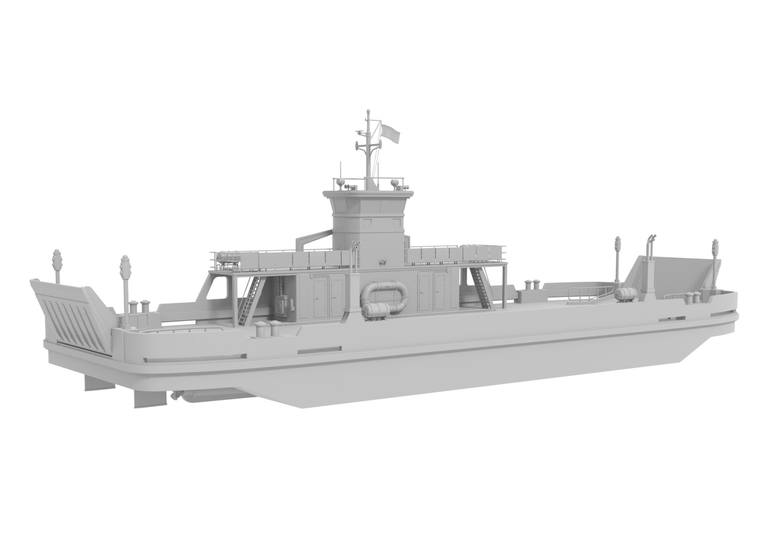 3D Small Car Ferry Model - TurboSquid 1731640