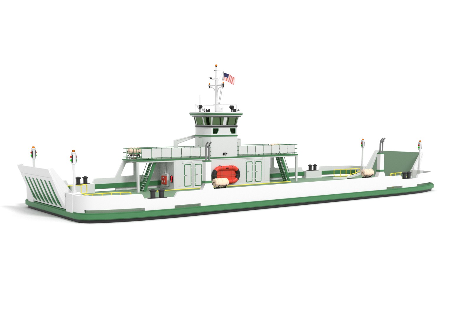 3D Small Car Ferry Model - TurboSquid 1731640