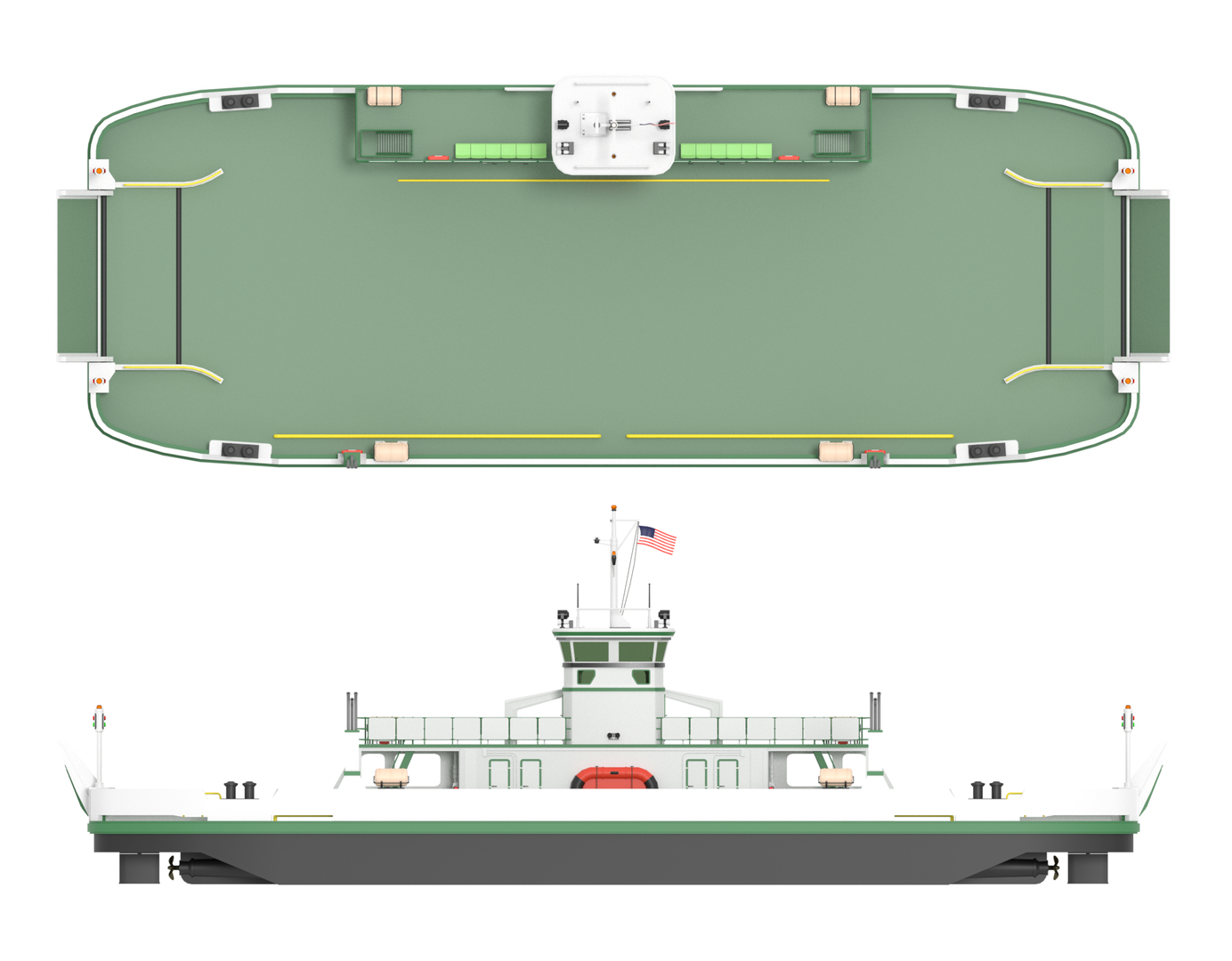 3D Small Car Ferry model - TurboSquid 1731640