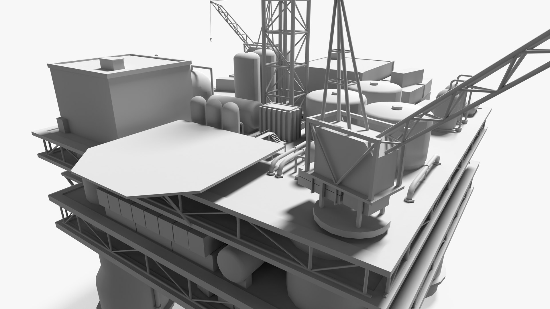 3d oil platform model