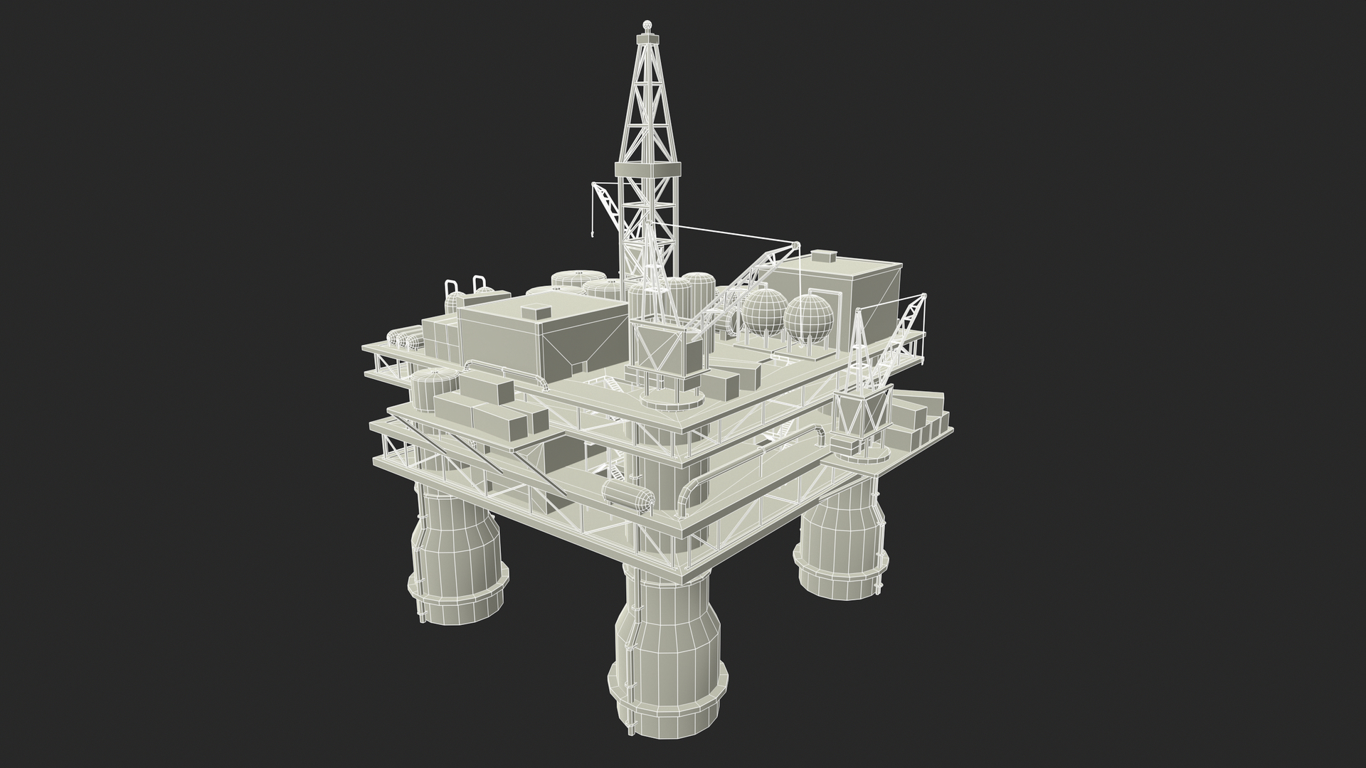 3d oil platform model