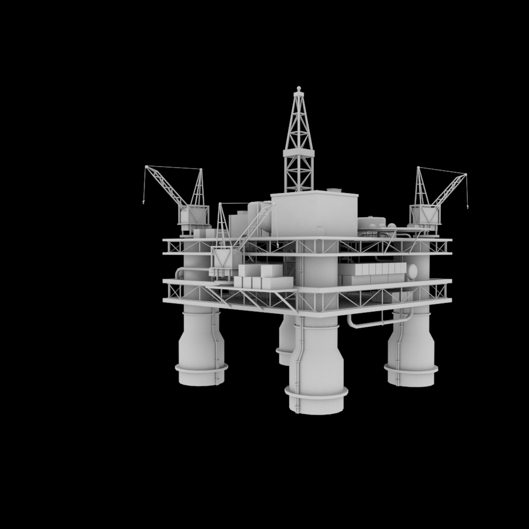 3d oil platform model