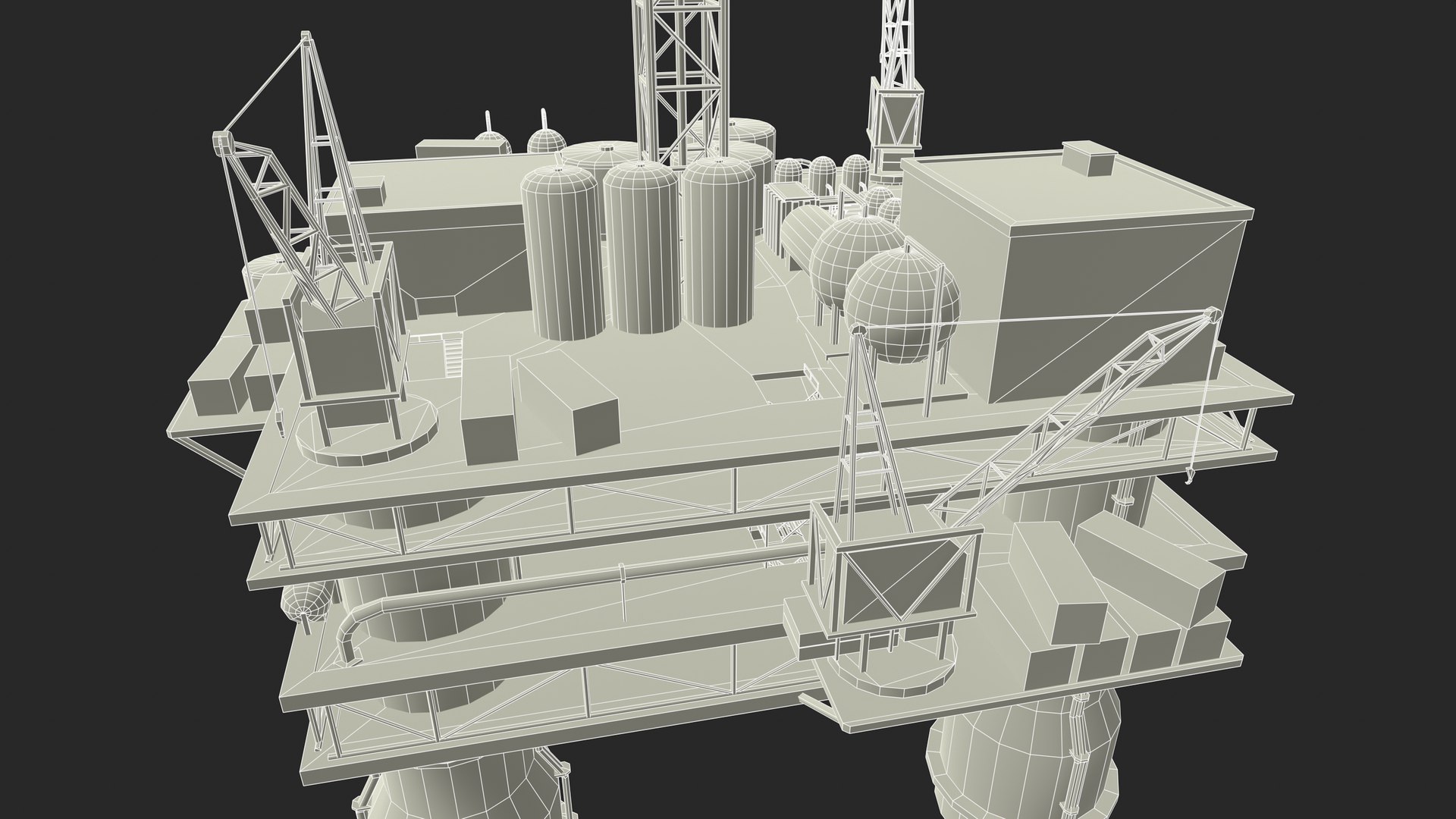 3d oil platform model