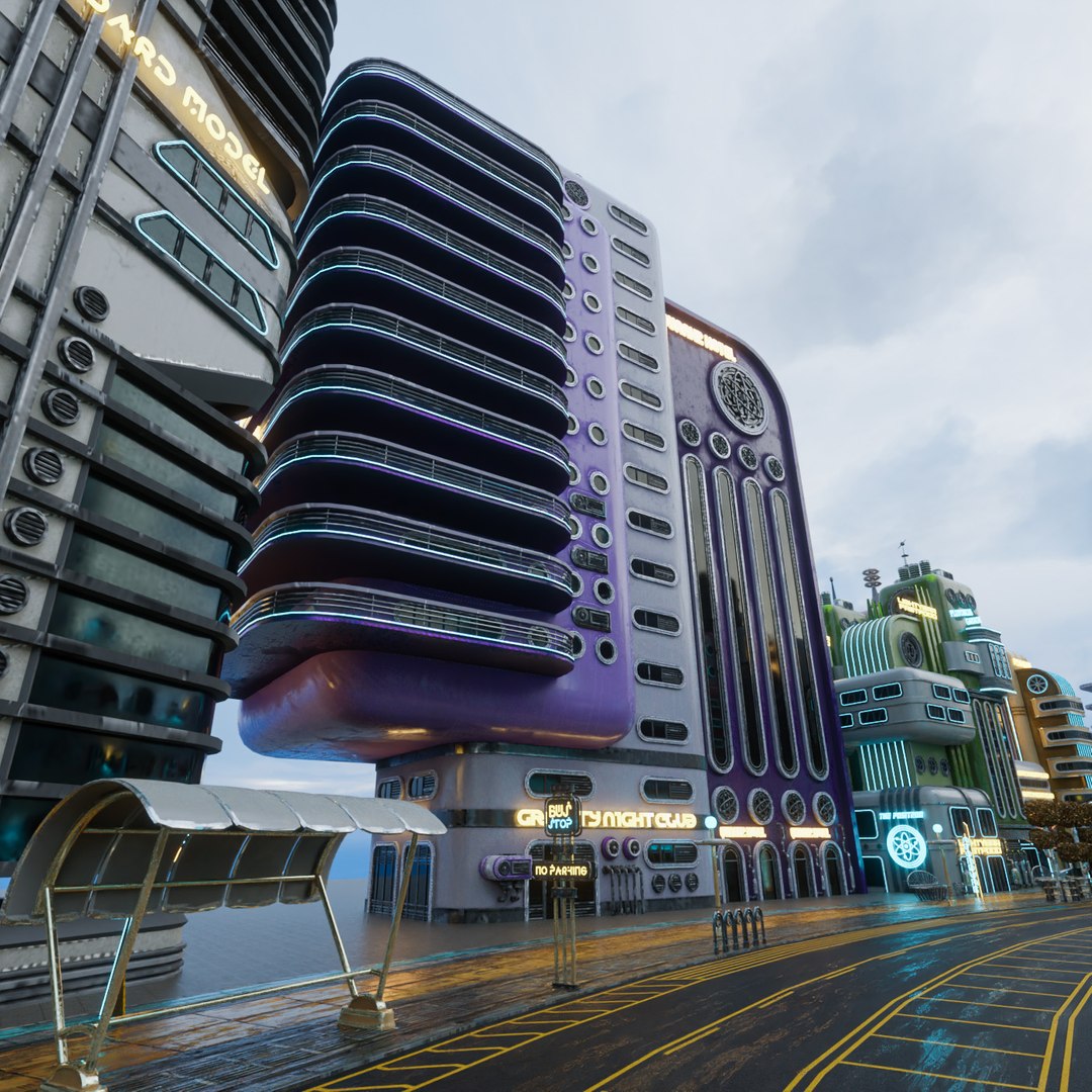 SCIFI ATOMPUNK CITY ENVIRONMENT TILEABLE LOOP 3D Model - TurboSquid 2470461