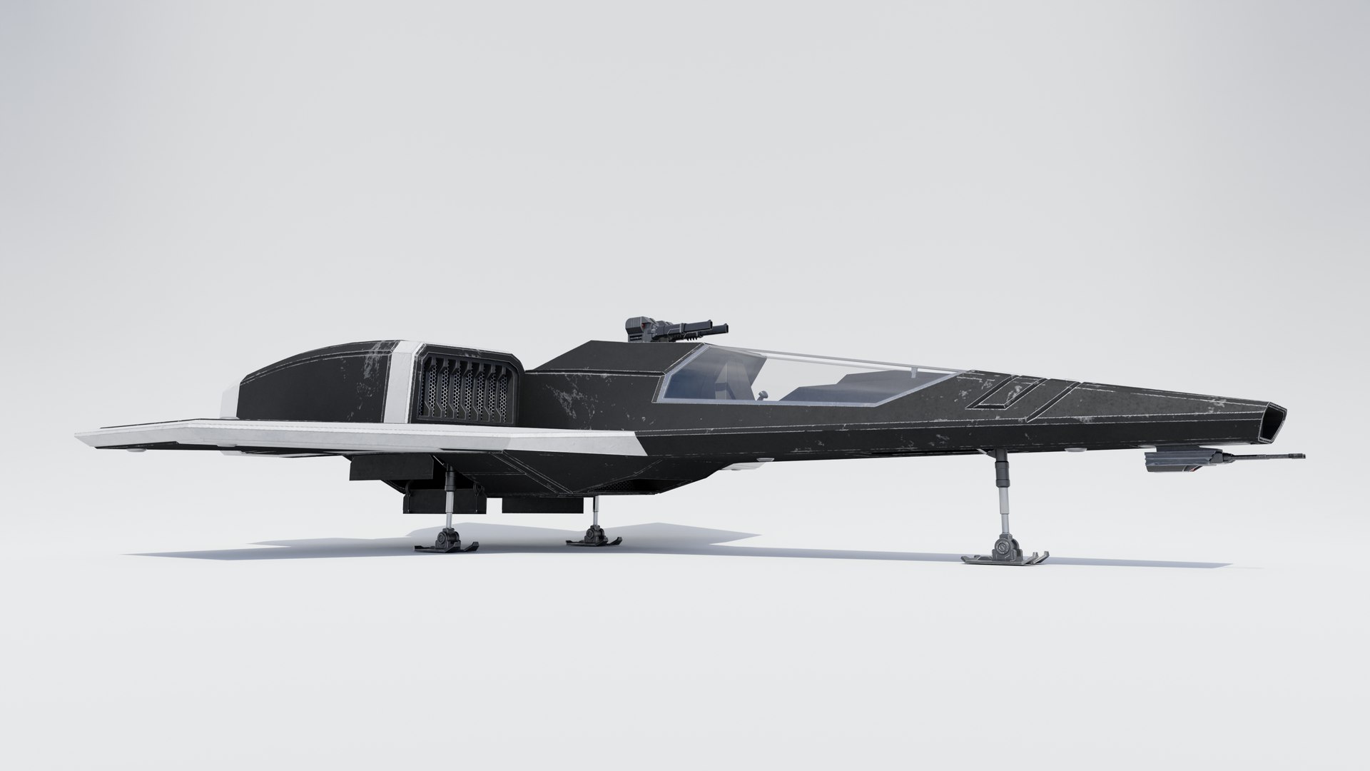 3D Sci-Fi Space Fighter Jet with Interior Cockpit - TurboSquid 2161069