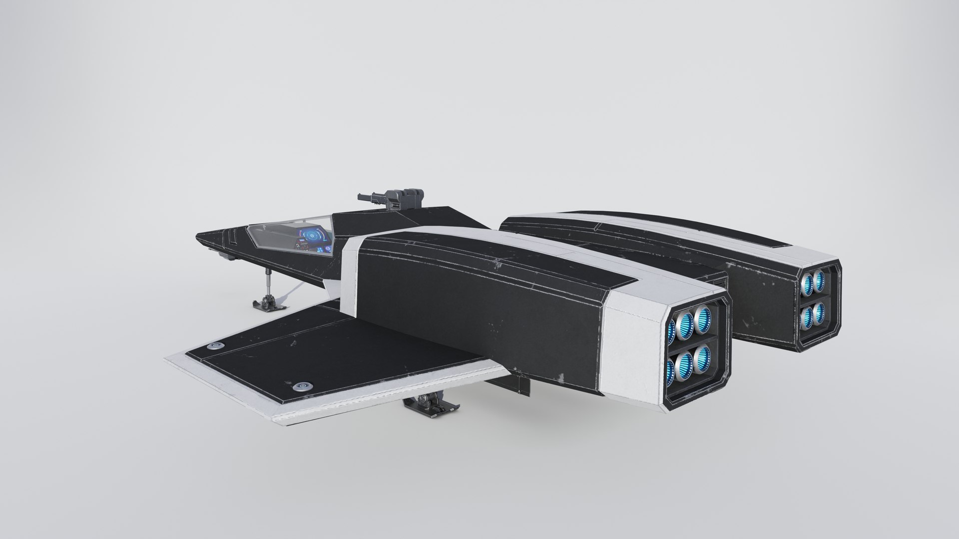 3D Sci-Fi Space Fighter Jet with Interior Cockpit - TurboSquid 2161069